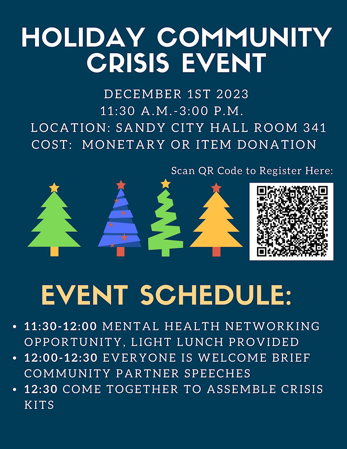 Holiday Community Crisis Event, Sandy City Hall, Centennial Parkway ...
