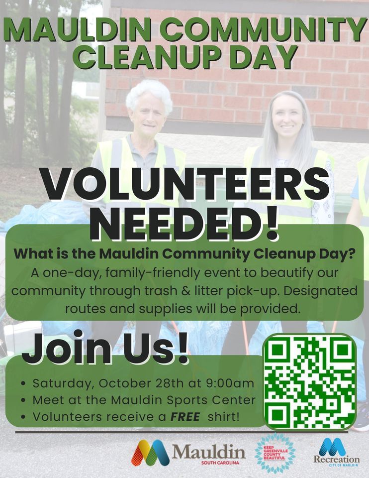 Mauldin Community Cleanup Day, Mauldin Sports Center, 28 October 2023 ...