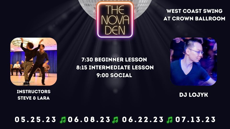 The NOVA Den- West Coast Swing Thursdays, Crown Dance Studio, Falls ...