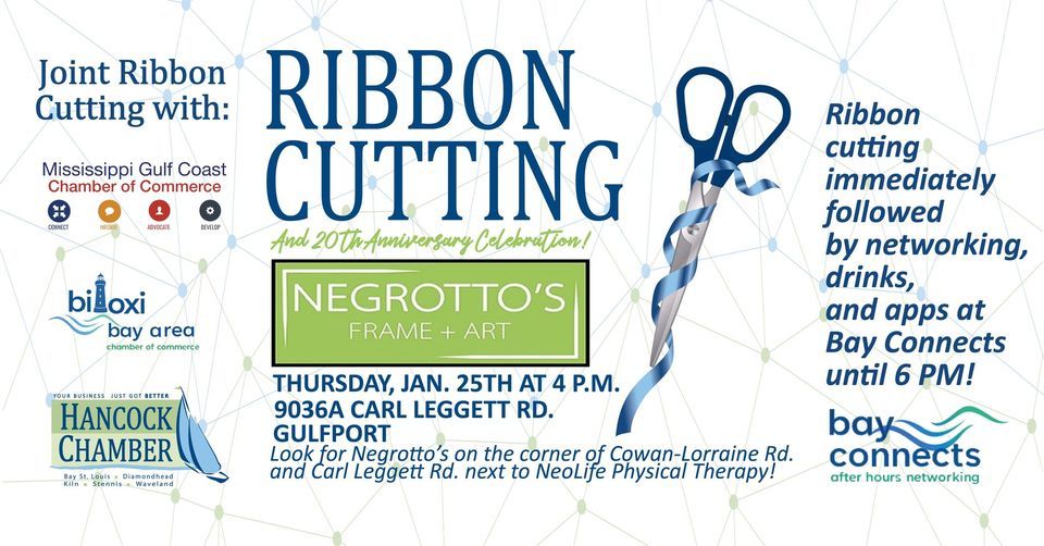 Ribbon Cutting & 20th Anniversary Party for Negrottos Frame + Art ...