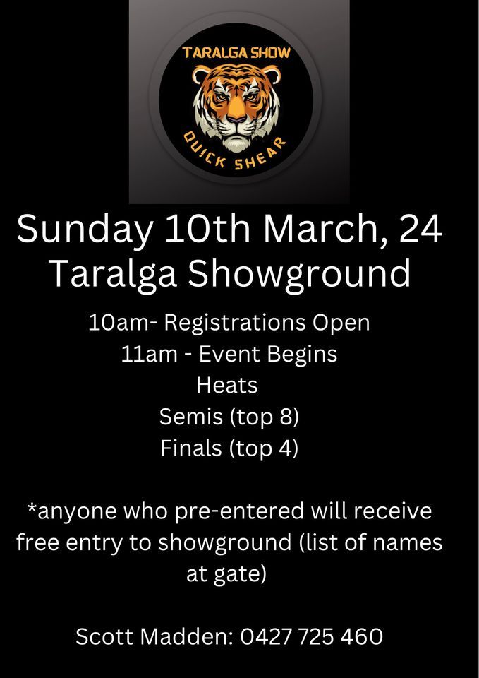 2024 Taralga Show Quick Shear , Bannaby Street, Taralga, NSW, Australia ...