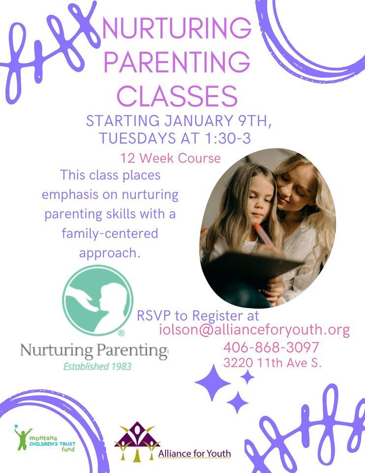 Nurturing Parenting Class, Alliance for Youth, Great Falls, January 9 ...