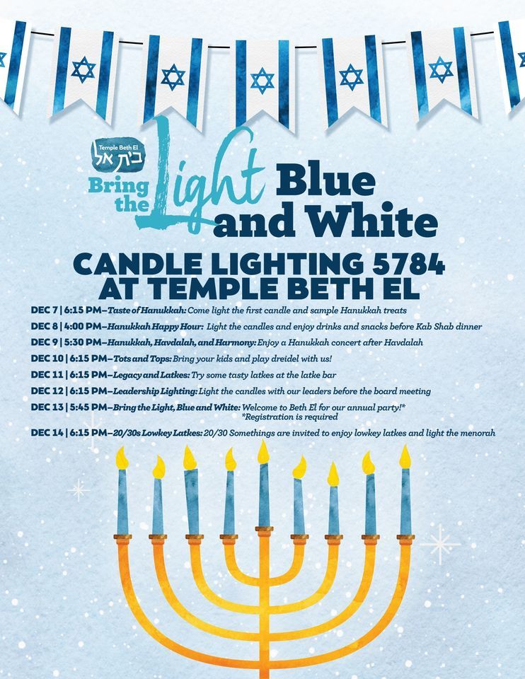 Hanukkah Night 6 Leadership Lighting Temple Beth El Rochester