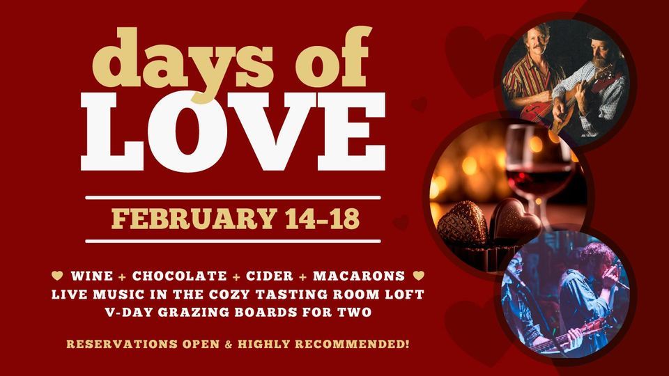 Days Of Love, Shelburne Vineyard, February 14 to February 18 | AllEvents.in