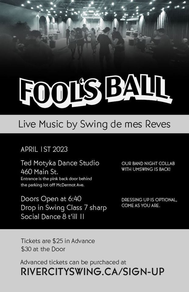 FOOLS BALL LIVE BAND NIGHT!, Ted Motyka Dance Studio, Winnipeg, 1 April