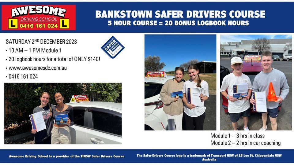 Bankstown Safer Drivers Course, Rydges Bankstown, 2 December 2023 | AllEvents