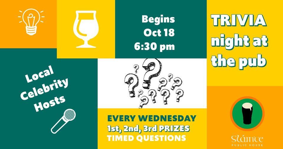 TRIVIA NIGHT EVERY WEDNESDAY , Slainte Public House, Georgetown, 10 ...