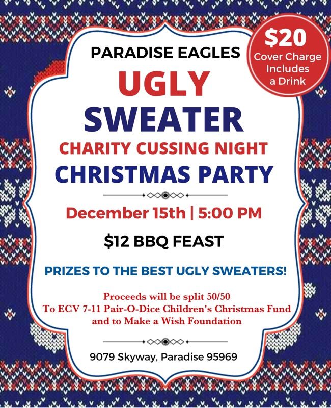 Ugly Sweater Cussing for Kids Christmas Party, Paradise Aerie FOE #2960 ...