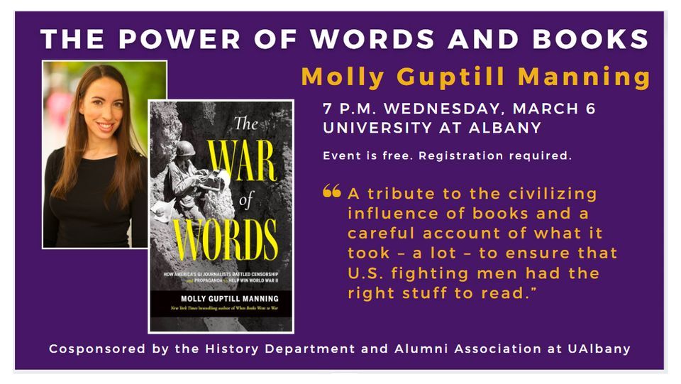 Conversation with writer/historian Molly Guptill Manning, University at ...