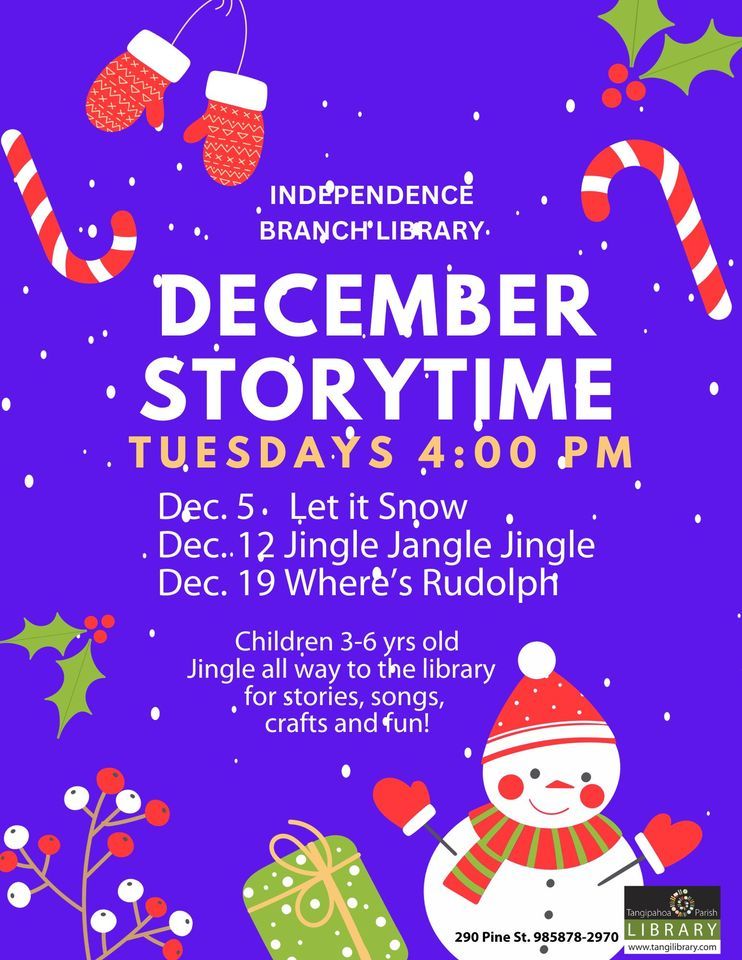 Holiday Storytime - Independence Branch, 290 S. Pine Street ...