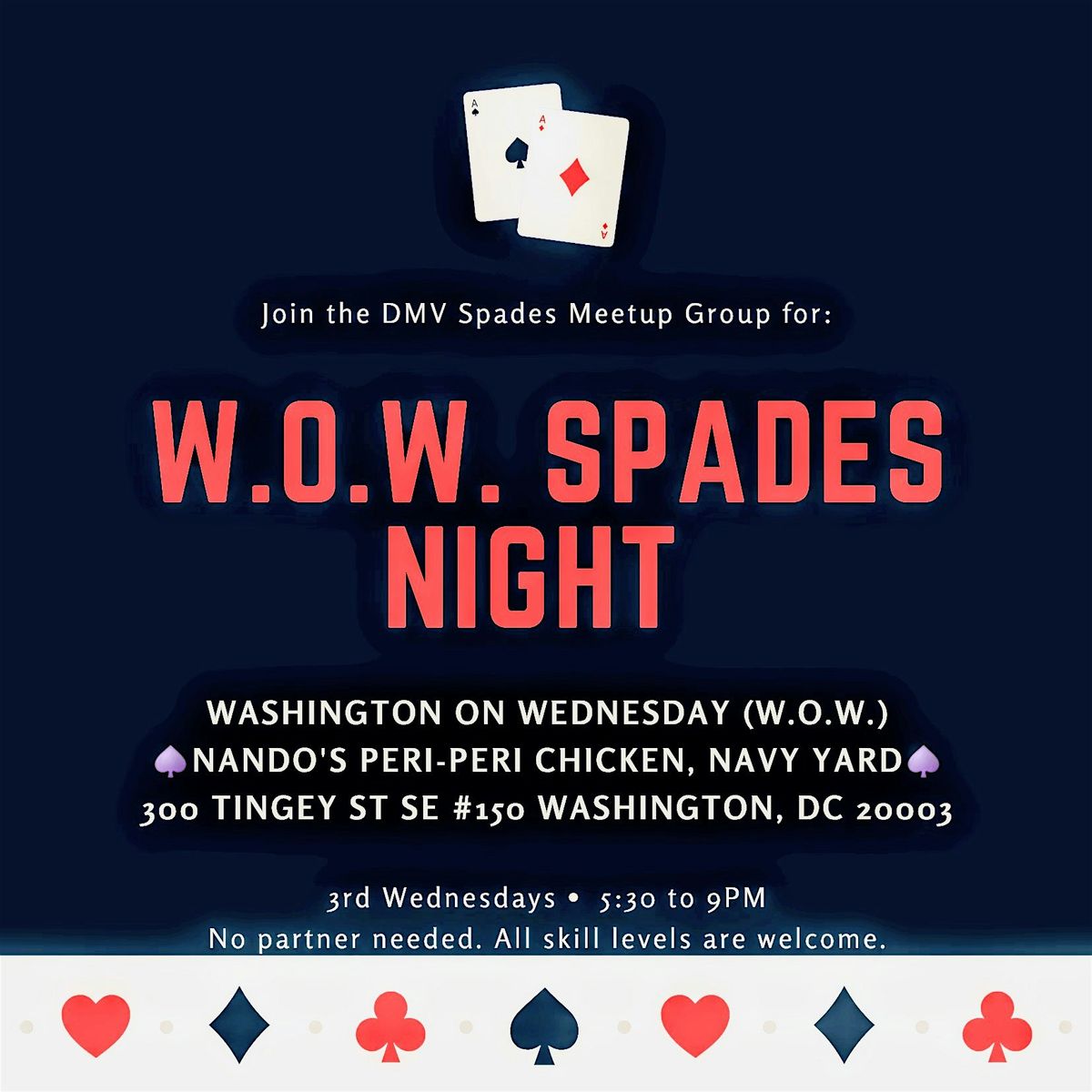 ♠️ 3rd Wednesday Spades In DC, Nando's Peri-Peri Chicken, Washington ...