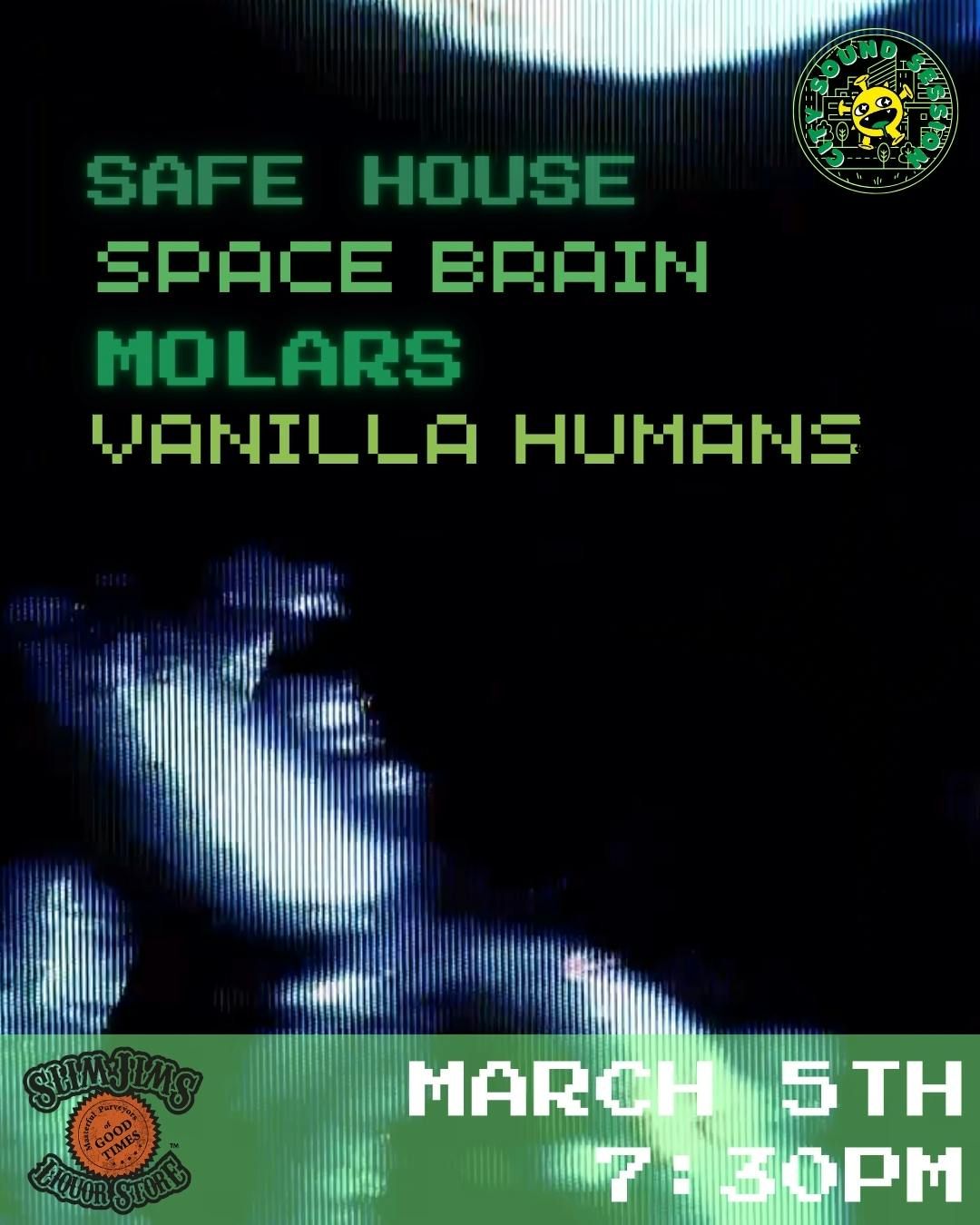 Safe House, Space Brain, Molars and Vanilla Humans, Slim Jim's Liquor ...
