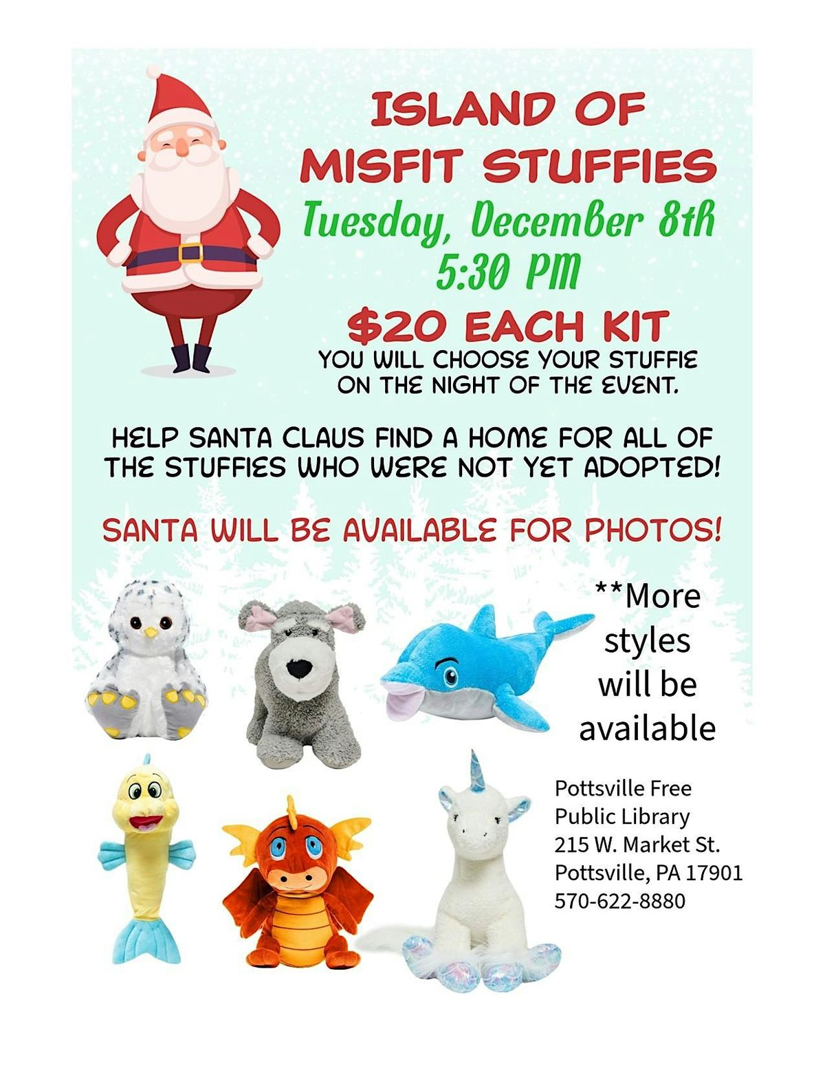 Island of Misfit Stuffies: Stuffie Building Workshop with Santa ...