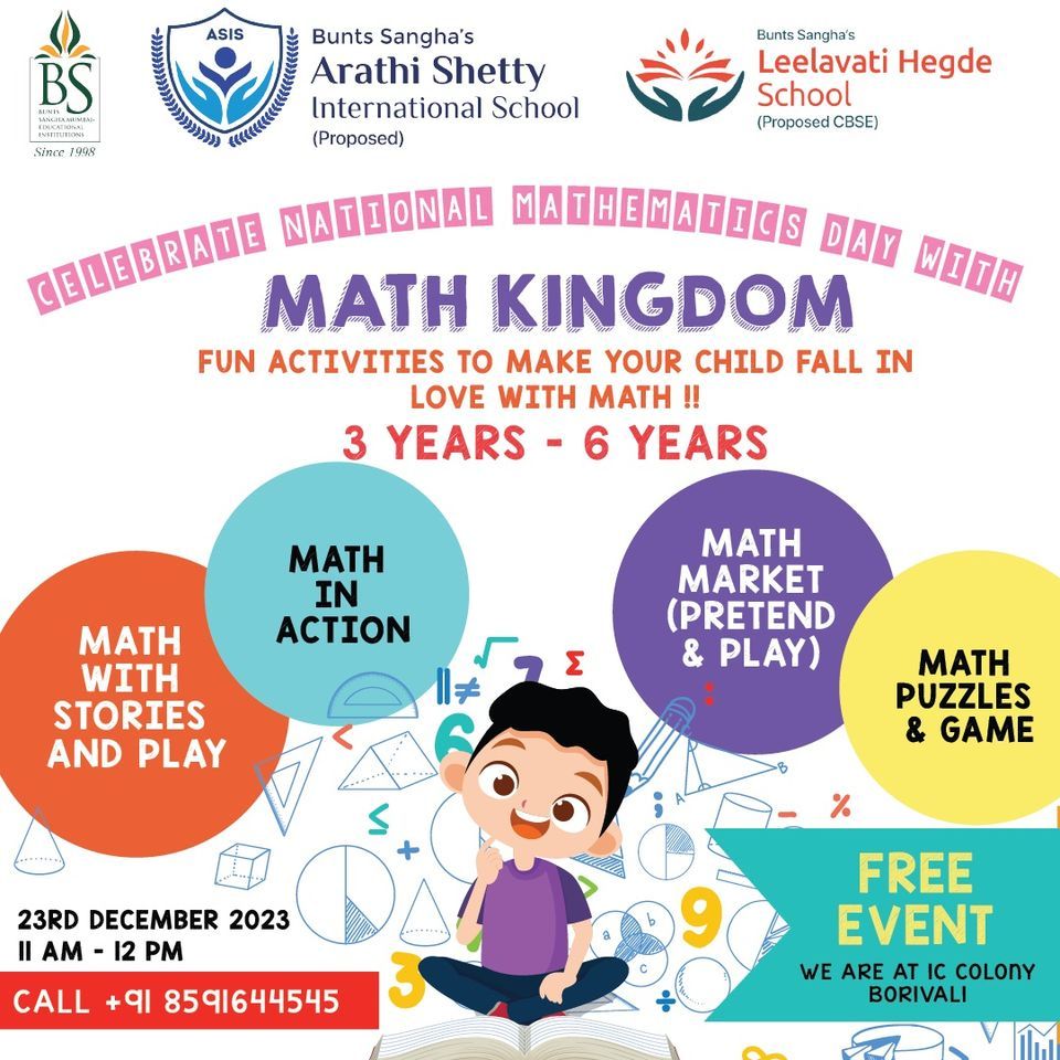 MATH KINGDOM (Free Event), Borivali Ic Colony, Mumbai, 23 December 2023 ...
