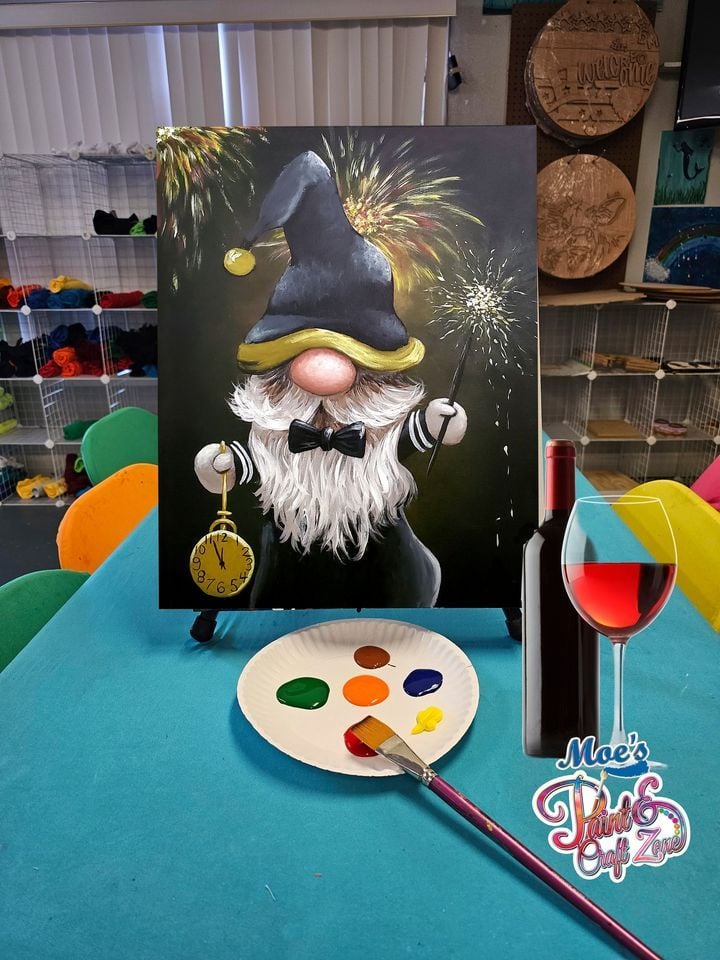 Adult Happy New Year Paint & Sip Gnome Dec 30th 6:00pm-8:00pm, Moe's Paint and Craft Zone ...