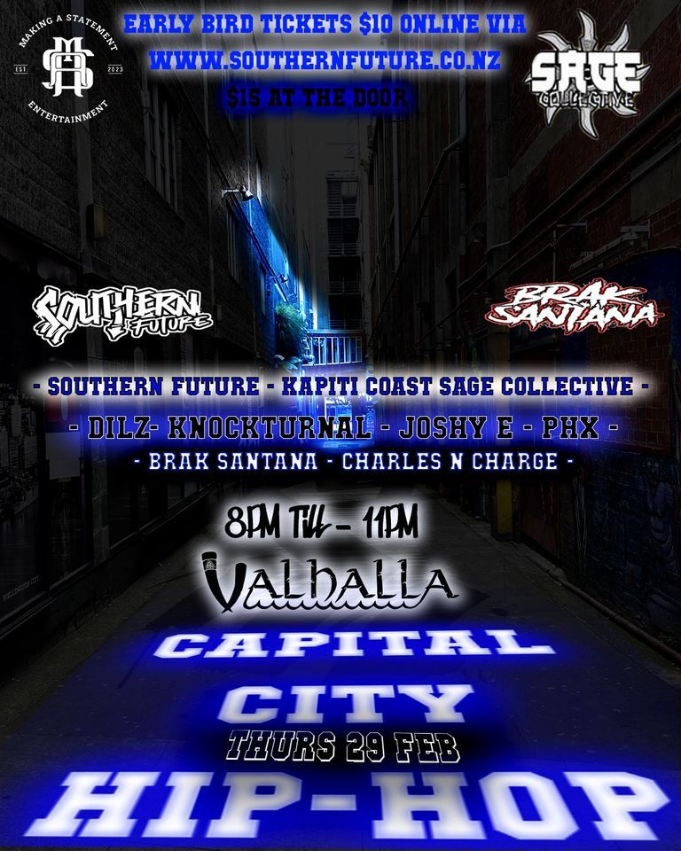 Capital City Hip-Hop , Valhalla, Wellington, 29 February 2024 | AllEvents