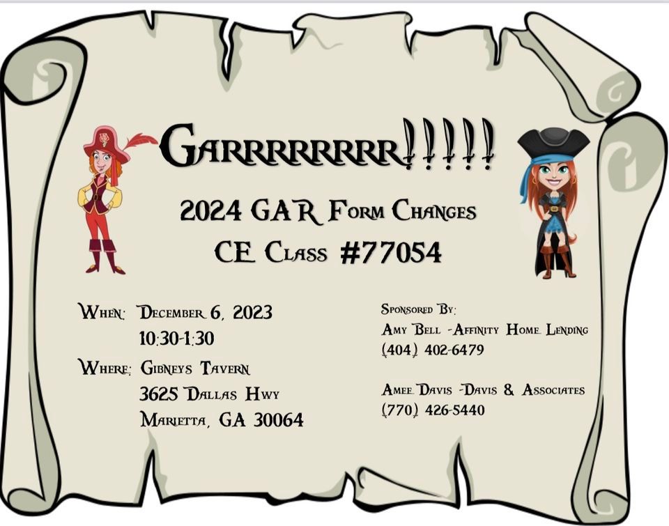 CE GAR form updates , Gibney's Tavern, Marietta, 6 December 2023 ...