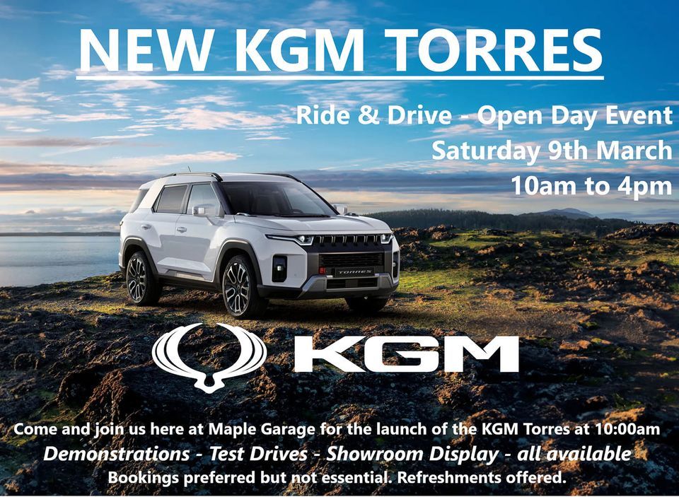 KGM Torres Ride & Drive Event, Maple Garage Ltd, Burton Constable, 9 March 2024 | AllEvents
