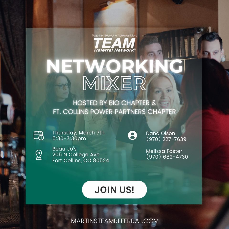 Networking Mixer - Hosted by BIO Chapter & Ft. Collins Power Partners ...