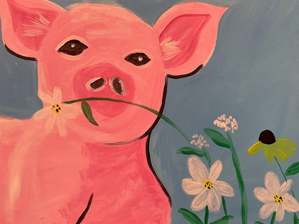 Kids Painting “Pig”, 111 N. Walton St., Darien, GA, 10 February 2024 ...