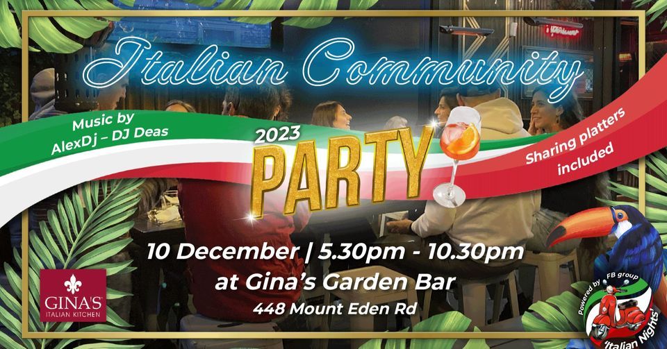 Italian Community Party, Gina's Italian Kitchen, Auckland, 10 December ...