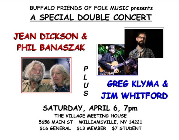 Buffalo Friends of Folk Music Presents: Jim Whitford & Greg Klyma with ...