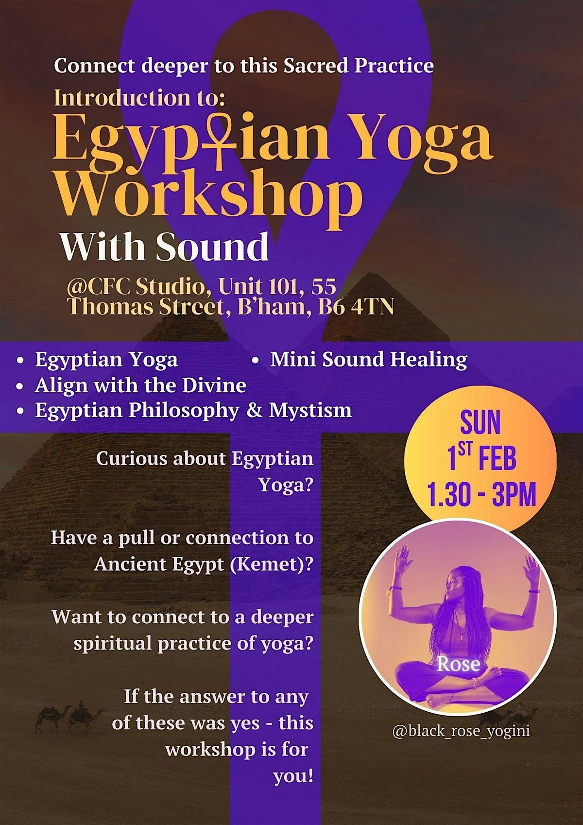 Egyptian Yoga Workshop with Sound, C.F.C. Studio, Birmingham, 1 ...