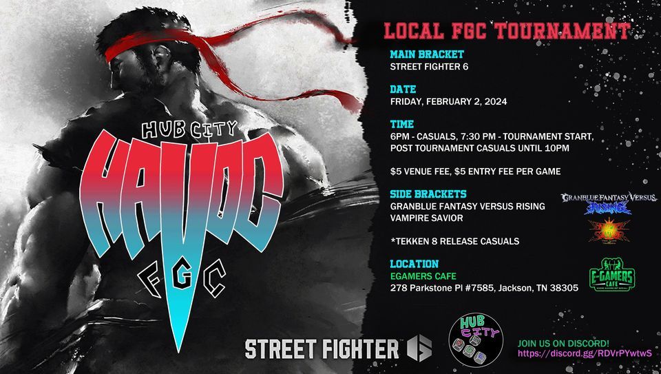 Hub City Havoc #1 , E-Gamers Cafe, Jackson, February 2 2024 | AllEvents.in