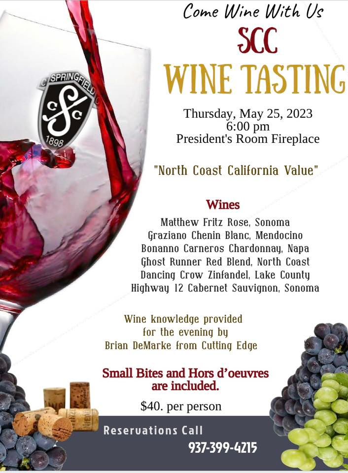 SCC Wine Tasting, Springfield Country Club, 25 May 2023 | AllEvents.in