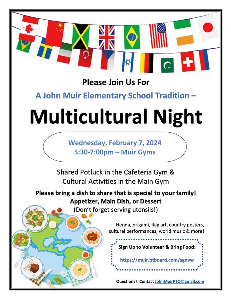 Muir Multicultural Night, 6602 Inner Drive 53705, Madison, February 7 ...