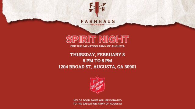 Farmhaus Burger Spirit Night, Farmhaus Burger (1204 Broad St, Augusta ...
