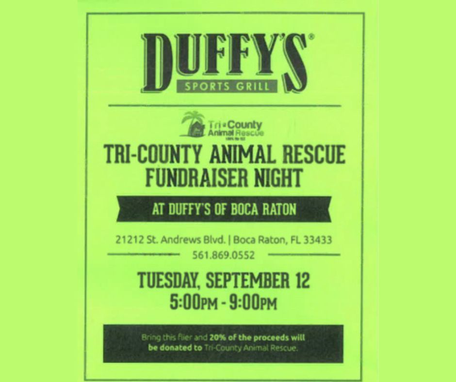 Duffys Tri-County Animal Rescue Fundraiser Night , Duffy's Sports Grill ...