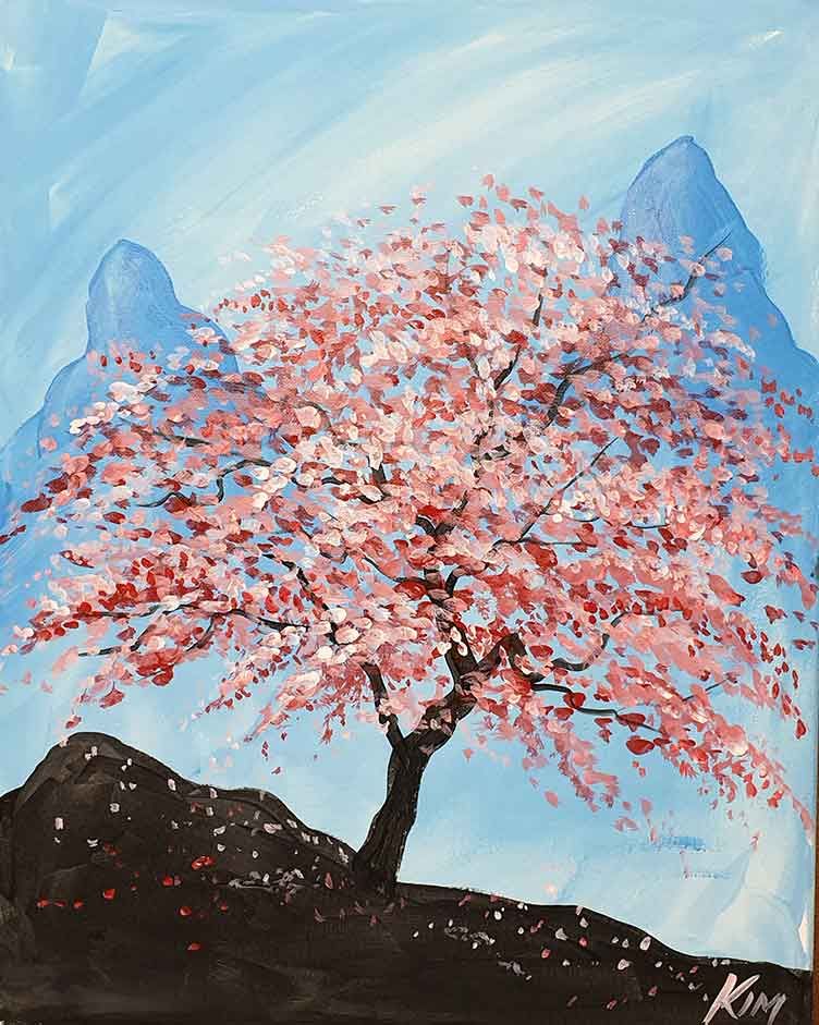 Sichuan Cherry Blossoms - Paint Party TA, TANK Bar Ormskirk, February ...