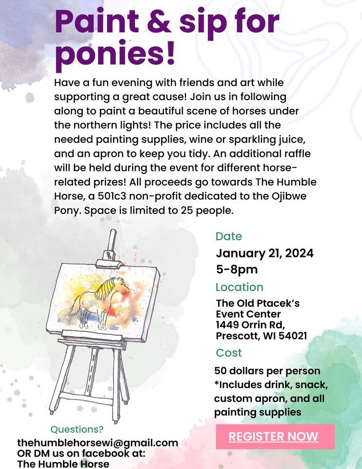 Paint and Sip for Ponies!, The Old Ptaceks Event Center, Prescott ...