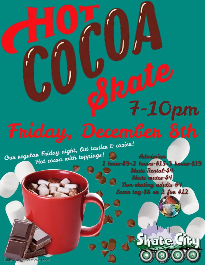 Hot Cocoa Skate 7-10pm, Skate City QCA & Laser Tag Alley, Moline, 8 ...