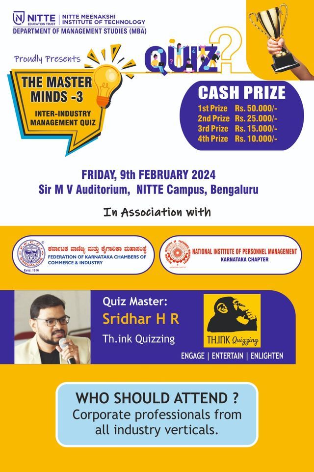 The Master Minds -3, MBA, Nitte Meenakshi Institute of Technology ...