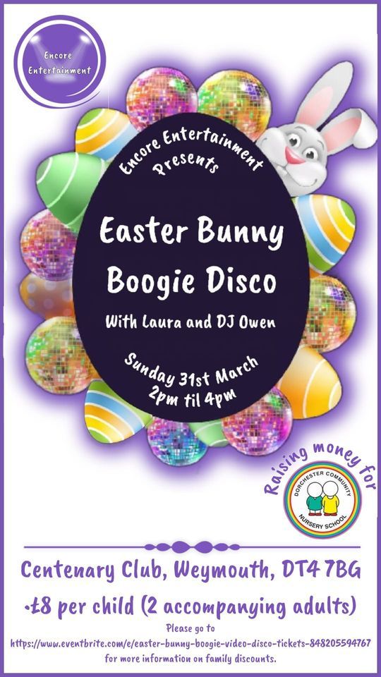 Easter Bunny Boogie Disco , Centenary Club, Weymouth, 31 March 2024 | AllEvents.in
