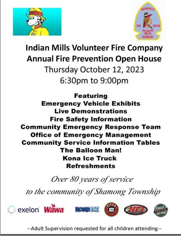 IMVFC Fire Prevention Open House, Indian Mills Volunteer Fire Co ...