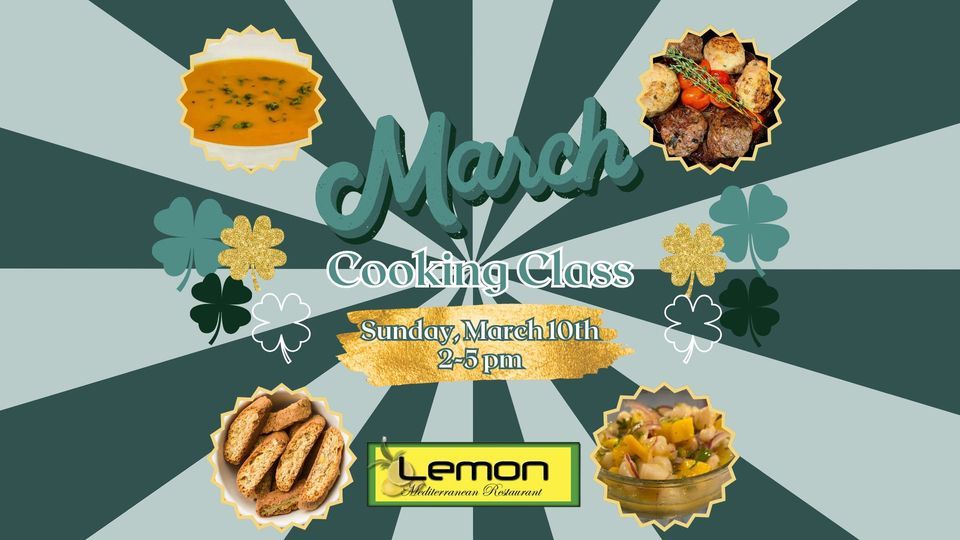 Cooking Class At Lemon with Chef Ash, Sunday, March 10th, Lemon ...