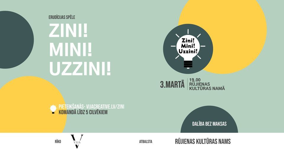 ZINI! MINI! UZZINI! , Rūjienas Kultūras Nams, Sigulda, 3 March 2023 ...