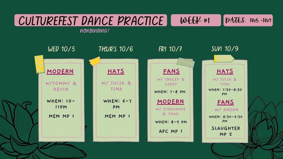 [VSA @ UVA Presents] Culturefest Week 1 Nonbinding Dance Practice ...