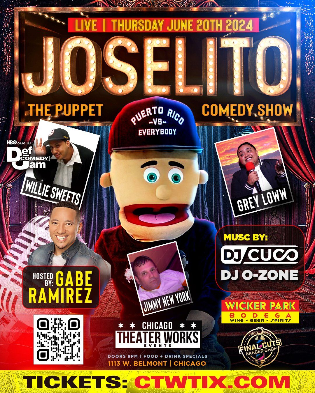 Joselito Puppet Live, Riddles Comedy Club, Alsip, 18 September to 26 ...