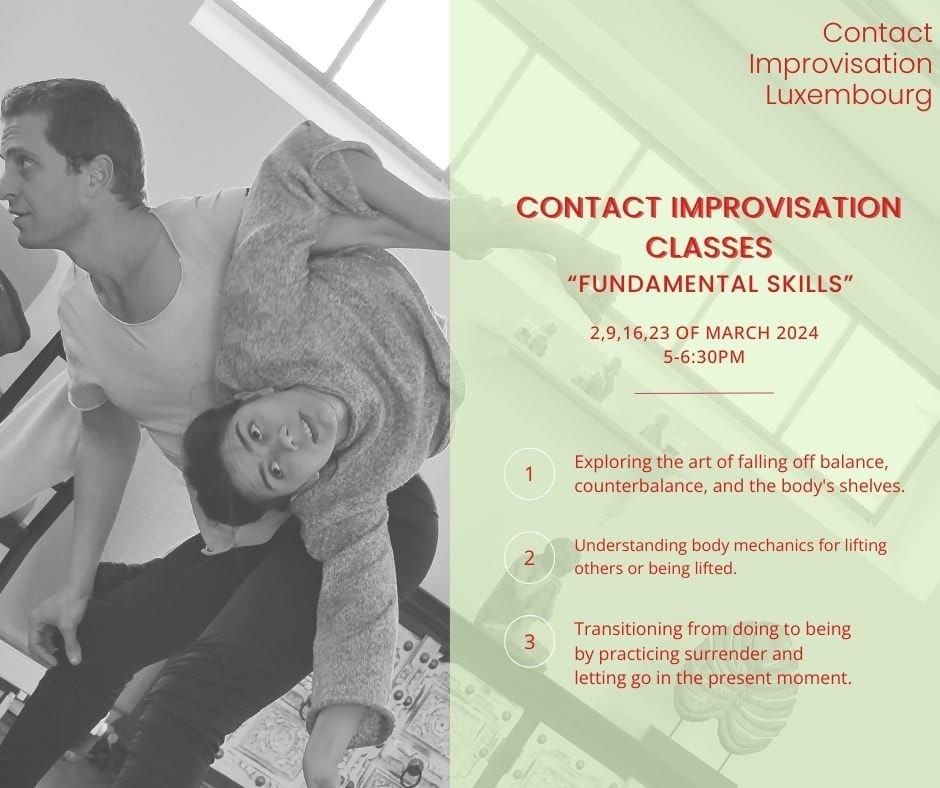 Contact Improvisation Dance CLASSES (Fundamental skills), Aeroyoga Luxembourg, 2 March 2024 ...