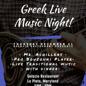 Greek Live Music Night!, Galazio Restaurant, La Plata, December 21 2023 ...