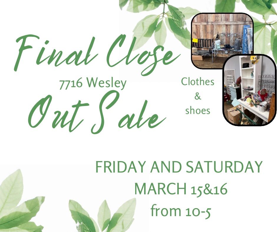 Final Close out sale, Vintage and Lace Boutique, Greenville, 15 March ...