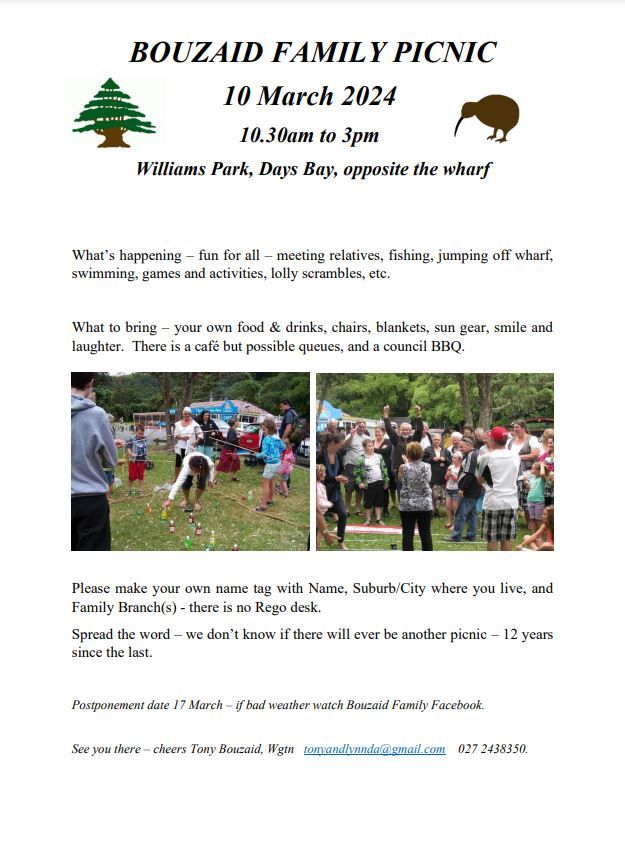 Bouzaid Family Picnic, Williams Park, Lower Hutt, 10 March 2024 ...