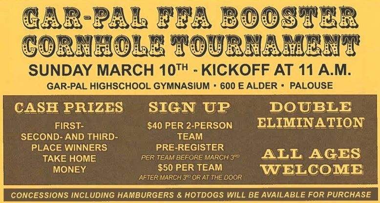 Gar-Pal FFA Booster Fundraiser Tournament, Garfield-Palouse High School ...