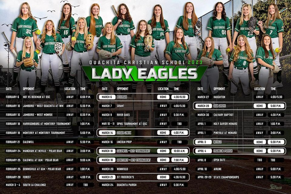 OCS Softball Camp (For Grades 1st-6th Grade) , Ouachita Christian ...