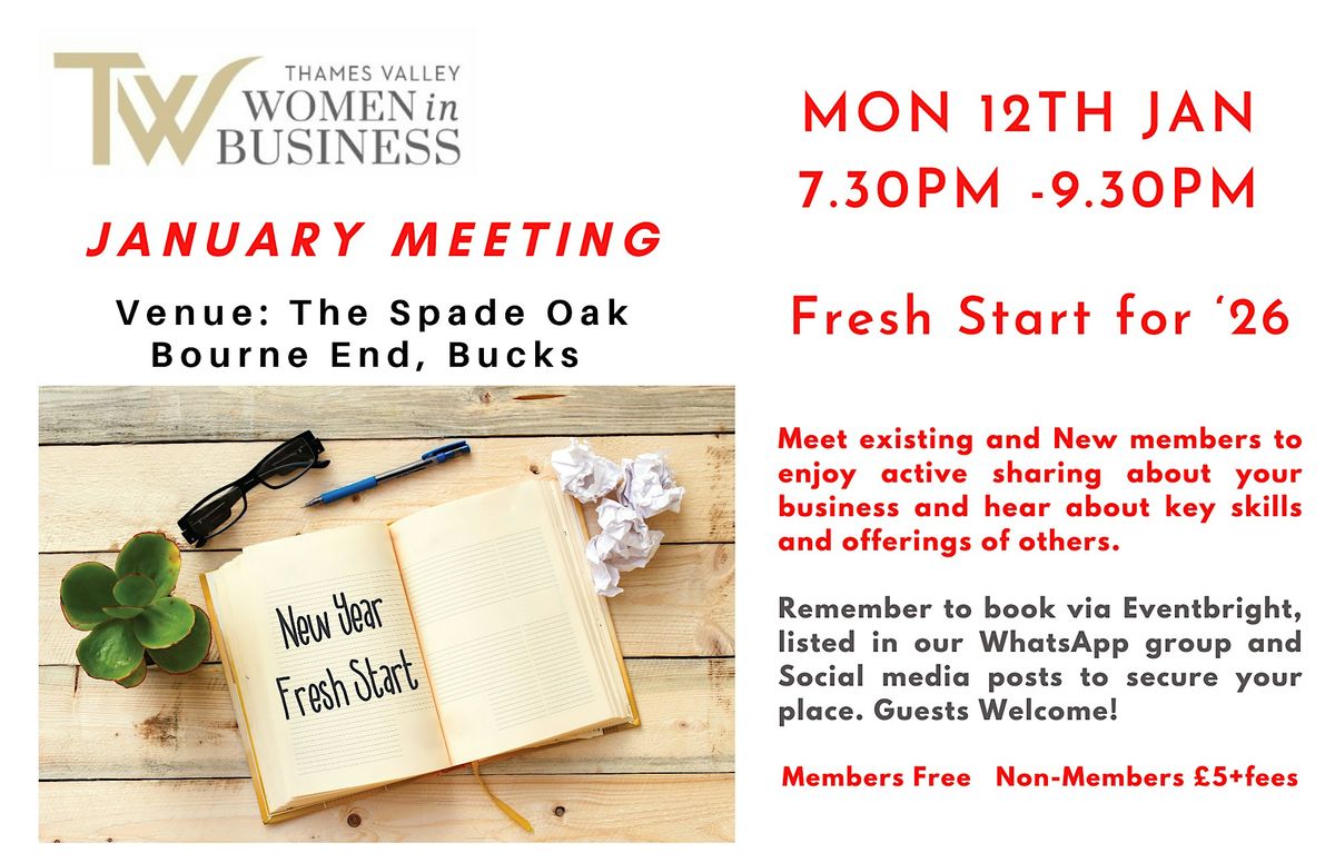 Thames Valley Women in Business- January Meeting 2026, The Spade Oak ...