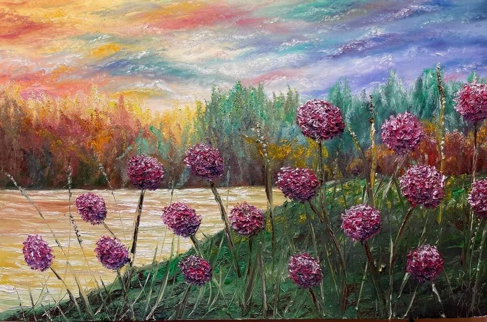 Four Week Beginner Level Oil Painting Workshop: Purple Flowers with ...